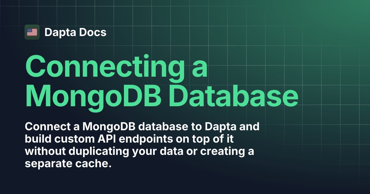 Connecting a MongoDB Database | Dapta Docs